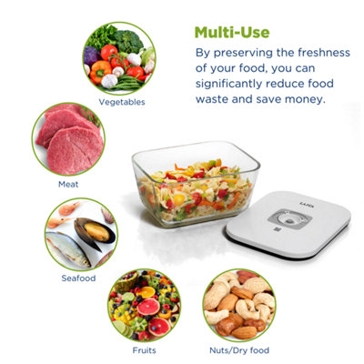 Glass Smart Vacuum Canisters, Food Vacuum Storage Container, 2.7L- LAICA