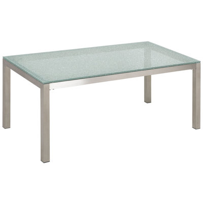 Glass Top Garden Dining Table 180 x 90 cm GROSSETO | DIY at B&Q