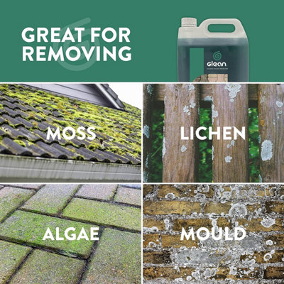Glean Algae Remover Solution Clears Unwanted Moss and Lichen - 5 Litre