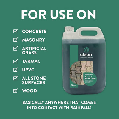 Glean Algae Remover Solution Clears Unwanted Moss and Lichen - 5 Litre