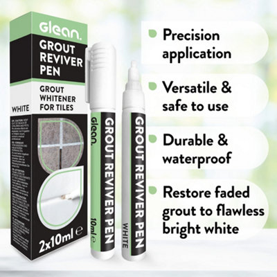 GLEAN Grout Reviver Pens - White - 2x10ml