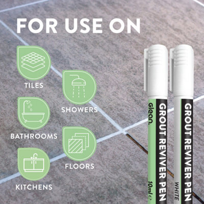 GLEAN Grout Reviver Pens - White - 2x10ml