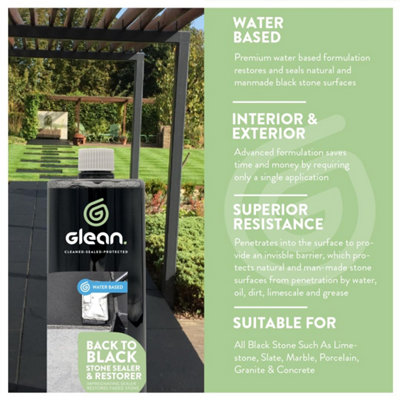 Glean Stone Sealer Restorer - Black - 1 Litre