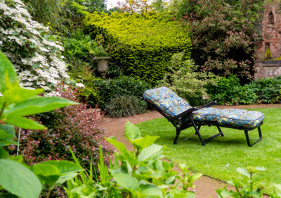 Glendale Deluxe Garden Sun bed Tropical Blue at B&Q