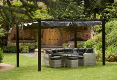 Glendale Seville Gazebo 4x3m Grey | DIY at B&Q