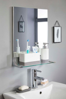 Glimmer Bathroom Mirror with Storage Shelf