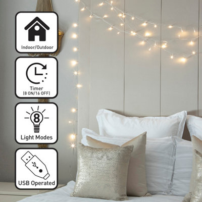 Global Gizmos 100 Warm White LED String Lights