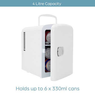 GLOBAL GIZMOS 4 LITRE MINI FRIDGE - WHITE