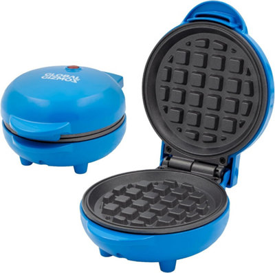 Global Gizmos Mini Waffle Maker - Blue | DIY at B&Q