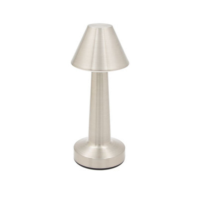 Global Gizmos Rechargeable LED Table Lamp - Silver | DIY at B&Q