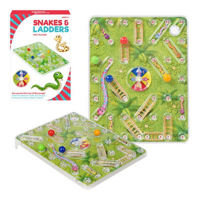 Global Gizmos Snakes and Ladders Board Game Fun Family Entertainment Toy