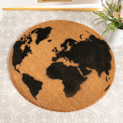 Globe Circle Doormat- Round 70cm | DIY at B&Q