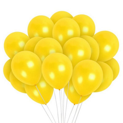 Globos Latex Metallic Balloons (Pack of 10) Yellow (One Size)
