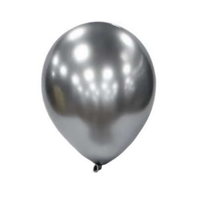 Globos Payaso Latex Metallic Balloon (Pack of 12) Silver (One Size)
