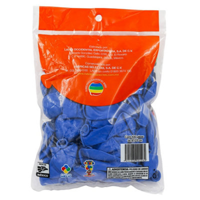 Globos Payaso Latex Plain Balloons (Pack of 100) Royal Blue (One Size)