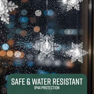 GloBrite 104 Snowflake Cool White LED Curtain Light Festive Decor ...