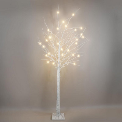 GloBrite Pre-Lit Twig Christmas - Tree 6 ft, White Birch - 128 Warm ...