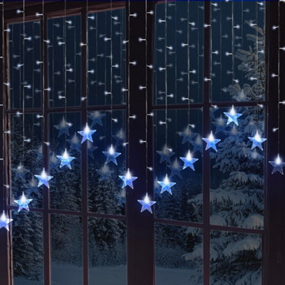 GloBrite Star Curtain Light 104 LED Cool White - Plug-In Window Fairy ...