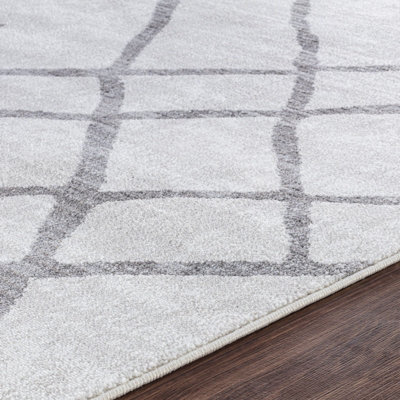 GLORIA Scandi Modern White/Grey Area Rug 120 x 170 cm