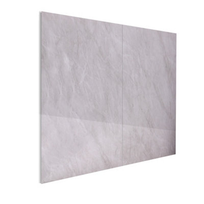 Gloss Grey Marble Bathroom PVC Cladding Shower Wet Wall Panels 1m x 2.4m
