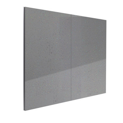 Gloss Grey Sparkle Bathroom PVC Cladding Shower Wet Wall Panels 1m x 2.4m