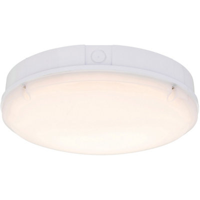 Gloss White IP65 Bulkhead Light - 18W CCT SMD LED Module - 300mm Diameter