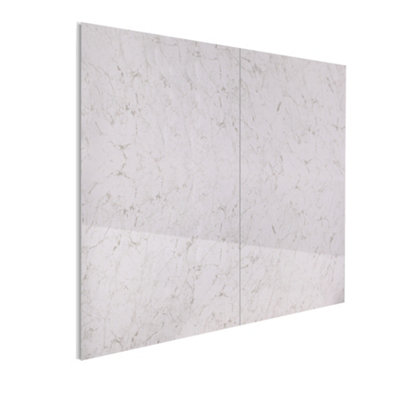 Gloss White Marble Bathroom PVC Cladding Shower Wet Wall Panels 1m x 2 ...