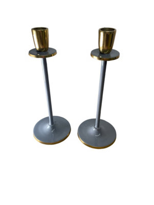 Glossy Grey Irina Candlestick,