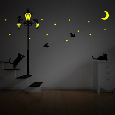 Glow in Dark Street Light Wall Sticker Home Decoration Mural Decal ...