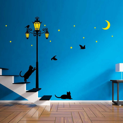 Glow in Dark Street Light Wall Sticker Home Decoration Mural Decal ...