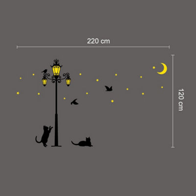Glow in Dark Street Light Wall Sticker Home Decoration Mural Decal ...