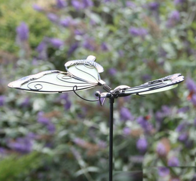 Glow in the Dark Butterfly Stake Glass Wing Insect Garden Stakes Hand ...