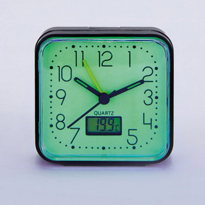 Glow in the Dark Clocks 2 Pack - Thermometer, Alarm, Clock Face Absorbs ...