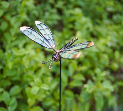 Glow in the Dark Dragonfly Stake Glass Wing Garden Stakes Hand Crafted ...