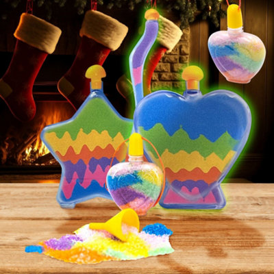 Glow In The Dark Sand Art Bottle Kids Girls Craft Diy Hobby Party Activity Toy