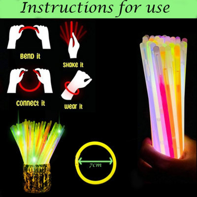 Glow Sticks Party Pack 100Pcs - Glow in The Dark Party Supplies Neon ...