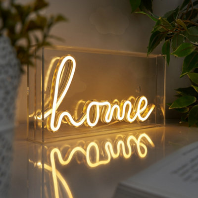 Glow White LED Home Acrylic Neon Style Light Box