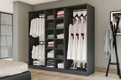 6 door mirrored wardrobe store