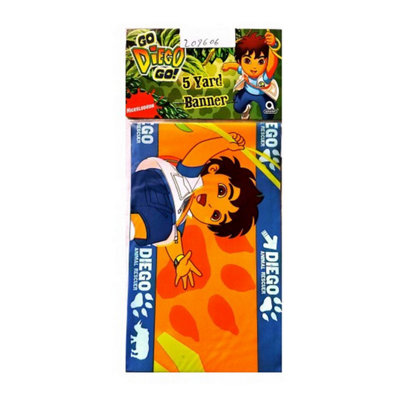 Go Diego Go Paw Print Banner Orange/Blue/White (One Size)