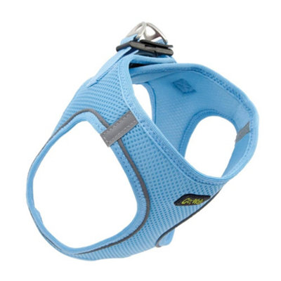 Go Walk Blue Padded Mesh Puppy Vest with Reflective Piping Dog Harness - S