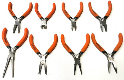 GOBEST mini pliers set 8 pcs 125 mm long for electronics, garage craft ...