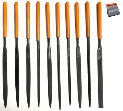 GOBEST needle metal file set of 10, 160x65x3mm, T12 steel, (GB-0010 ...