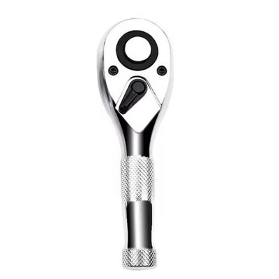 GOBEST Short Stubby Ratchet Handle 1/4" 72 T Ratchet Gear Chrome Finish