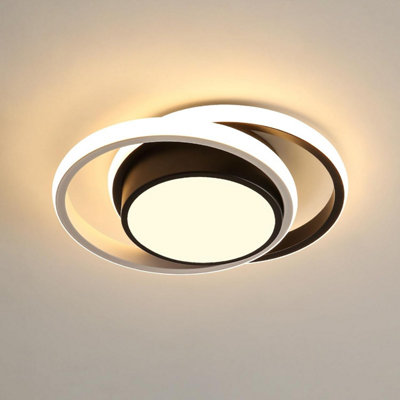 Goeco 32W Integrated LED Ceiling Light, Modern Semi-Flush Mount, Warm ...