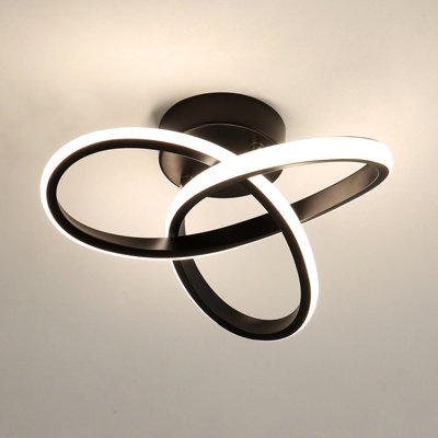 Goeco Black Clover LED Aluminum Ceiling Light Neutral Light Color ...