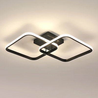 Goeco Black Square LED Aluminum Ceiling Light Neutral Light