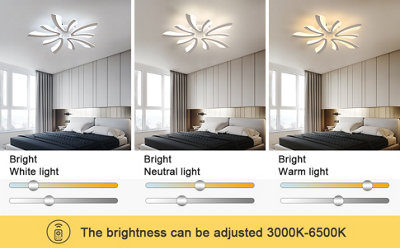 Goeco Dimmable Ceiling Light, 48W 4000LM, 3000K-6500K, Acrylic, Dia 75cm