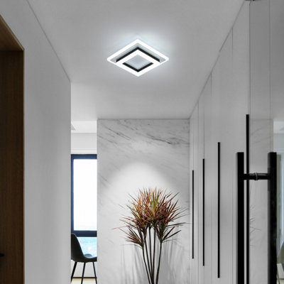 Goeco LED Ceiling Light, 24 W, Black, Acrylic, Cool White Light 6500 K