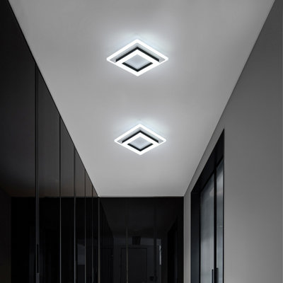Goeco LED Ceiling Light, 24 W, Black, Acrylic, Cool White Light 6500 K