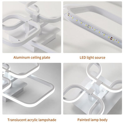 Goeco LED Ceiling Light, 60W 6750 Lumens, 6000K, Need to Assemble